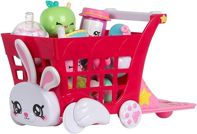 Kindi Kids Rabbit Petkin Shopping Cart and 2 Shopkins, Multi-Colour ...