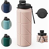Amazon.com: Magiclocci Collapsible Water Bottle, Reuseable BPA Free Silicone Foldable Water ...