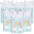 Amazon.com: 24 Pcs Rainbow Gift Bags with 24 Pcs White Tissues Paper ...