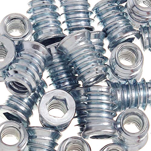 40pcs 1/4-20 Threaded Inserts Screw in Nut Insert Nutsert for Wood ...