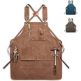 Amazon.com: ZIOZERTT Waxed Canvas Work Apron, Heavy Duty Tool Apron for Men & Women with Hanging ...