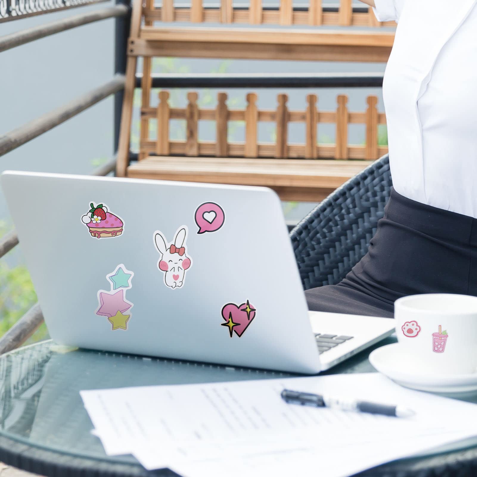 Mua 50 Pcs Pink Cute Stickers Pack, Waterproof Self-Adhesive Vinyl ...