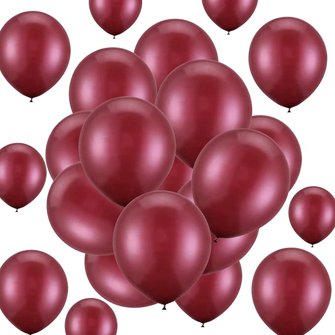 zorpia Wine Red Balloons 100 Pack 10 Inch Burgundy Maroon Latex ...