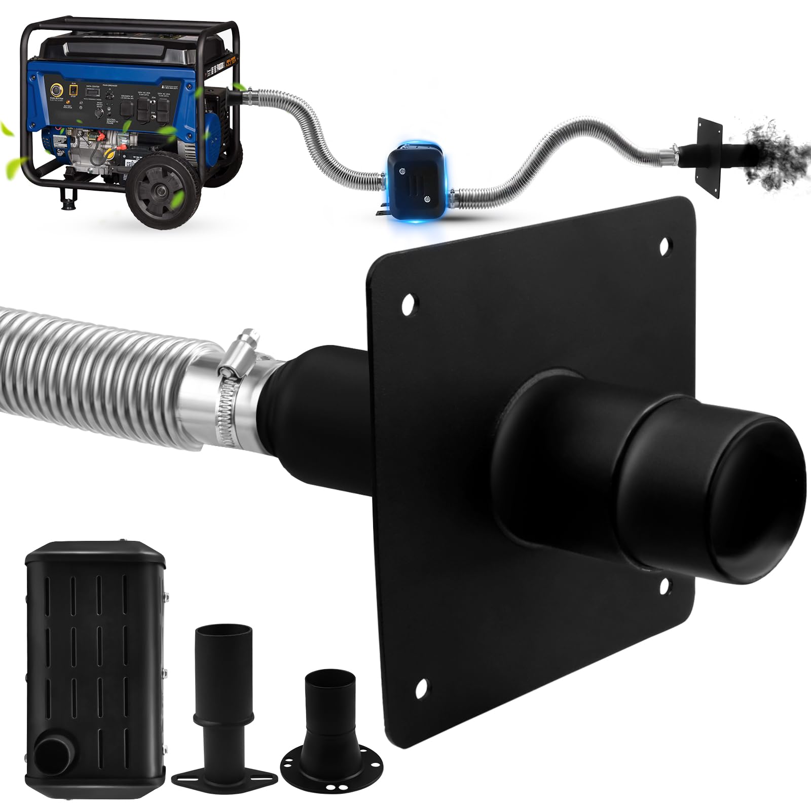 2025 Upgraded Universal Generator Exhaust Extension Silencer Kit with ...
