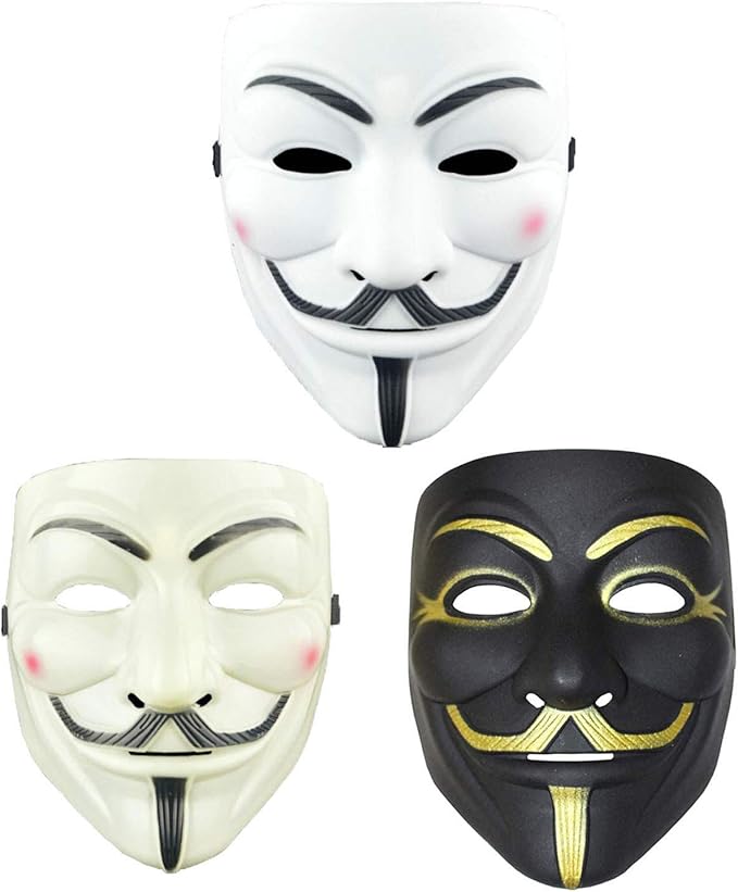 3 Pack Hacker Mask Anonymous Guy Mask Halloween Costume Cosplay : Amazon.ae