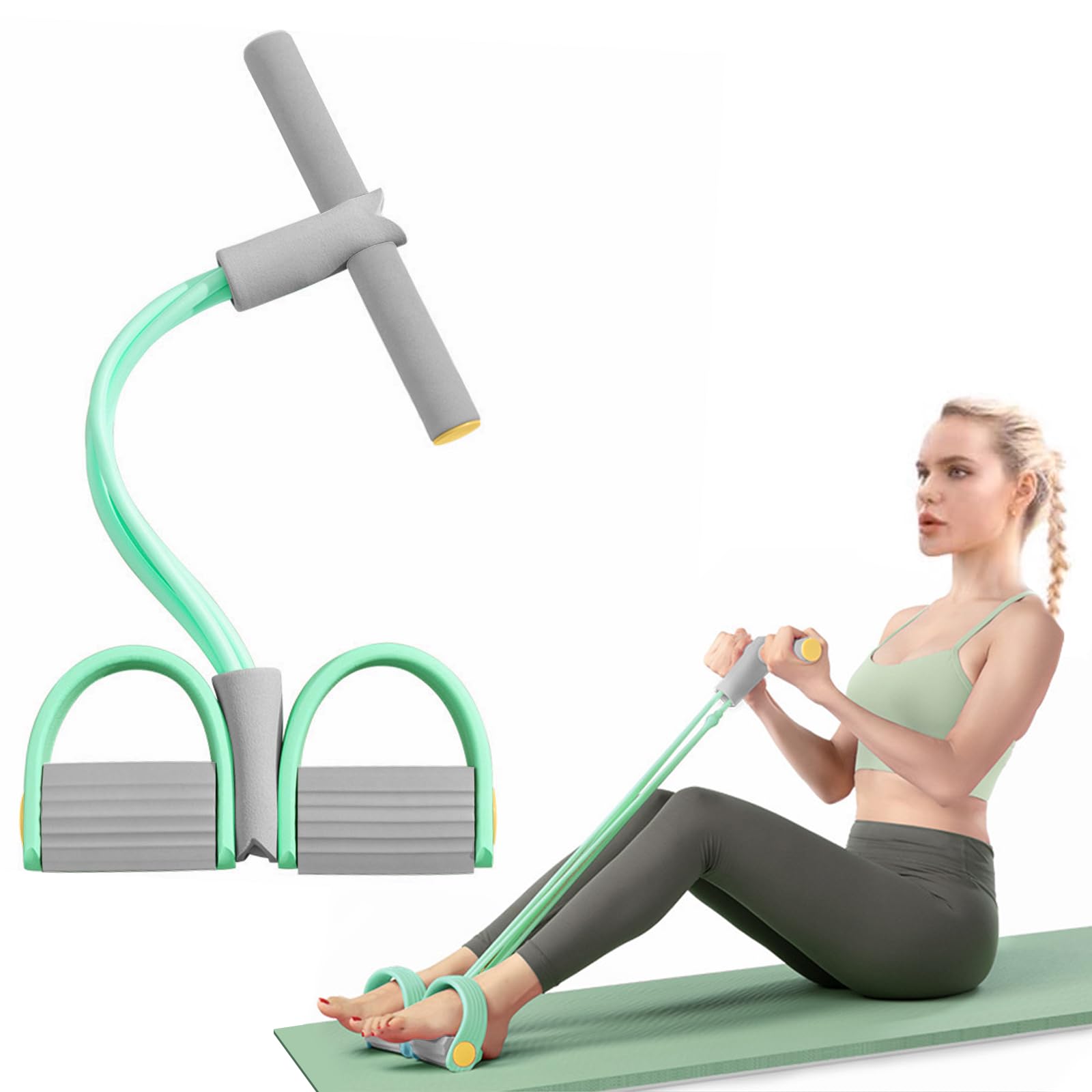 Multifunction Tension Rope 6-Tube Pedal Puller Resistance Band Exercise ...