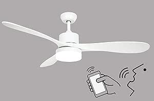52 Inch Smart Alexa Ceiling Fan with Light Work with Alexa and Google ...