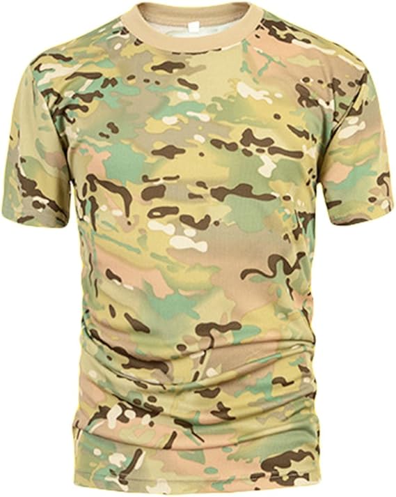Zhiyuanan Summer Men's Military Camo Shirts Woodland Camouflage Desert ...