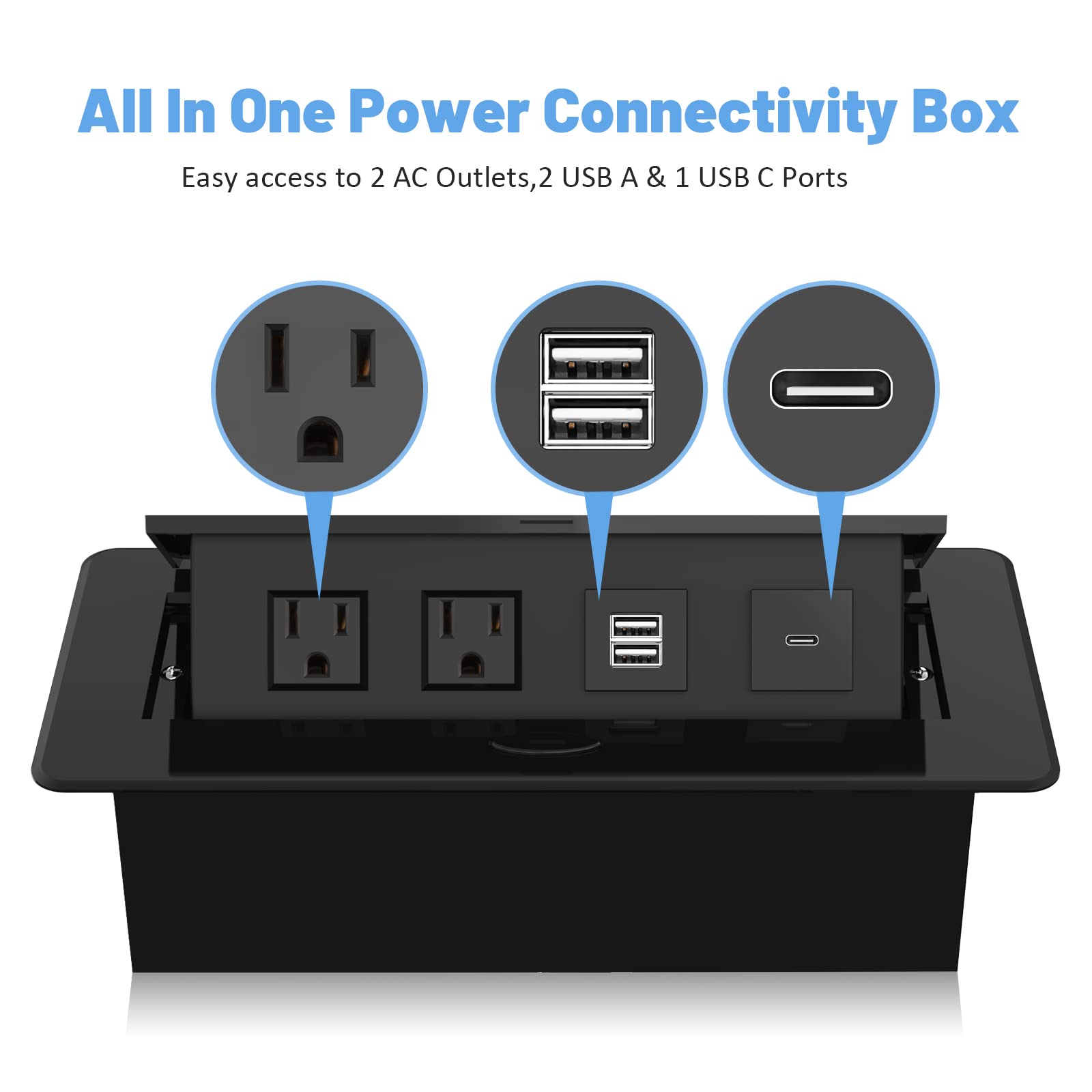 Mua Pop Up Power Strip with PD 30W USB Ports, Recessed Power Grommet ...
