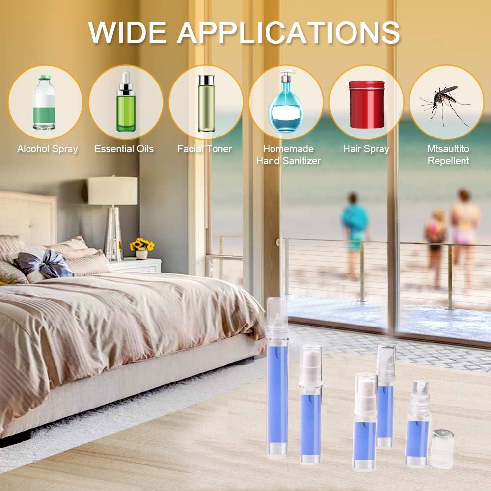 Vacuum Spray Bottle – ZINUO 6 pcs Convenient Refillable Plastic Lotion ...
