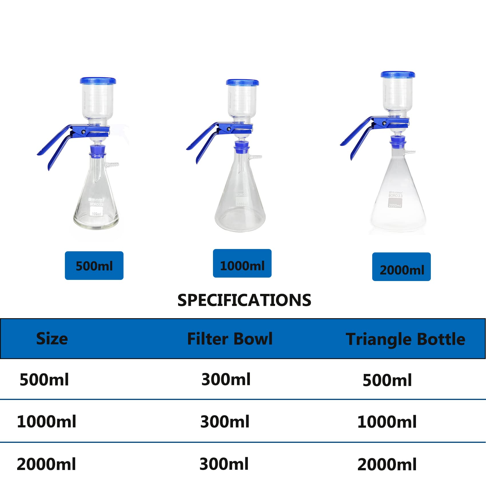 2000ml Glass Vacuum Suction Filter Laboratory Vacuum Filtration ...