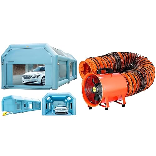 VEVOR Portable Inflatable Paint Booth + Utility Blower/Exhaust Axial ...