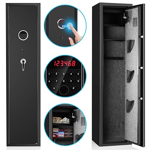 Rifle Gun Safe for 5 Rifle Safe, Gun rack With Digital Password and Key ...