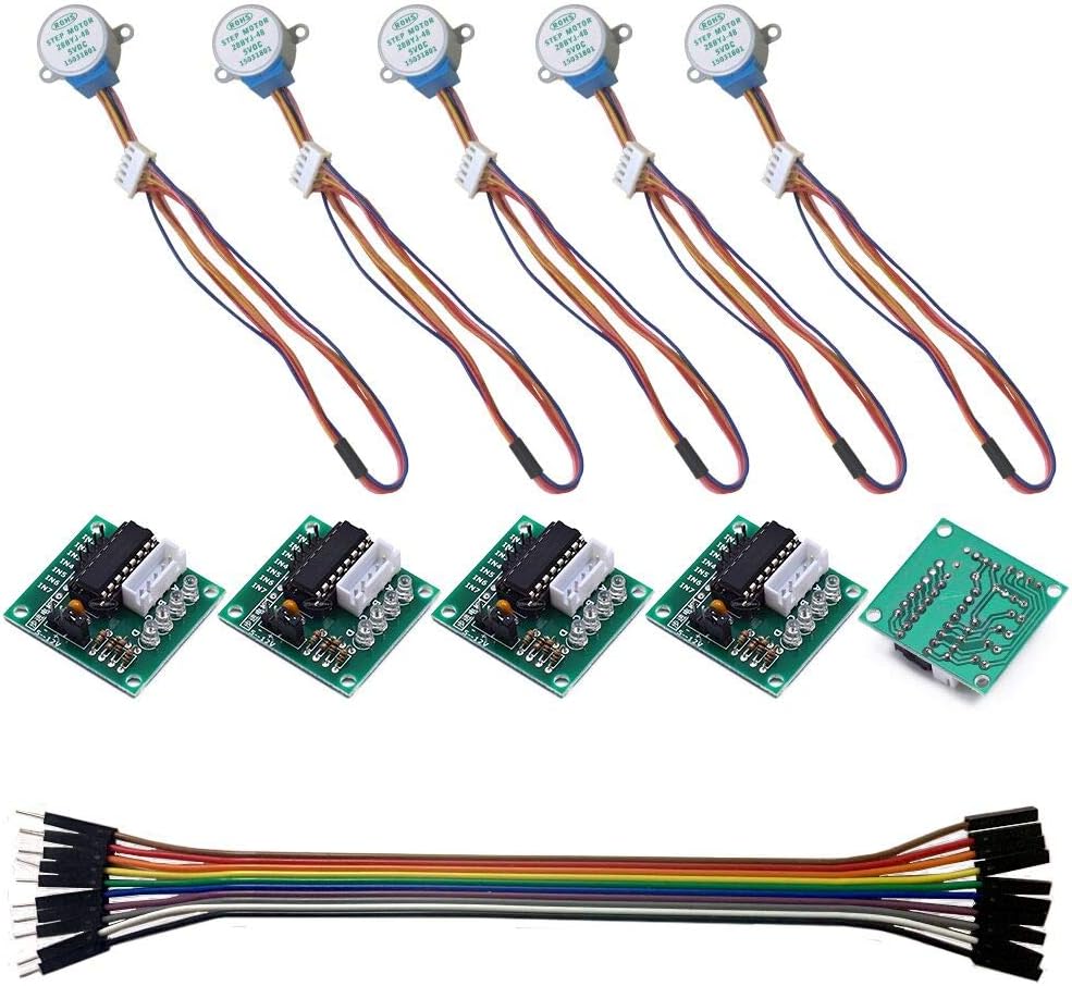 Stepper Motor Kit, 5 Sets 28-BYJ48 Stepper Motor 5V with ULN2003 Motor ...