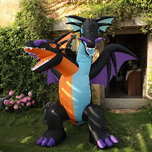 ATDAWN 7 FT Inflatable Halloween Decorations Inflatables Dragon, Two ...