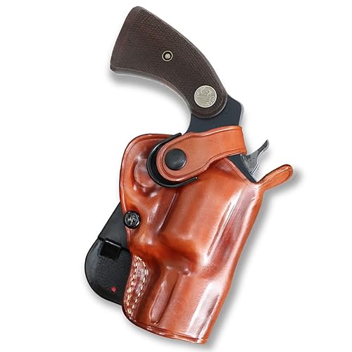 Premium Leather Paddle OWB Revolver Holster with Retention Strap Fits ...