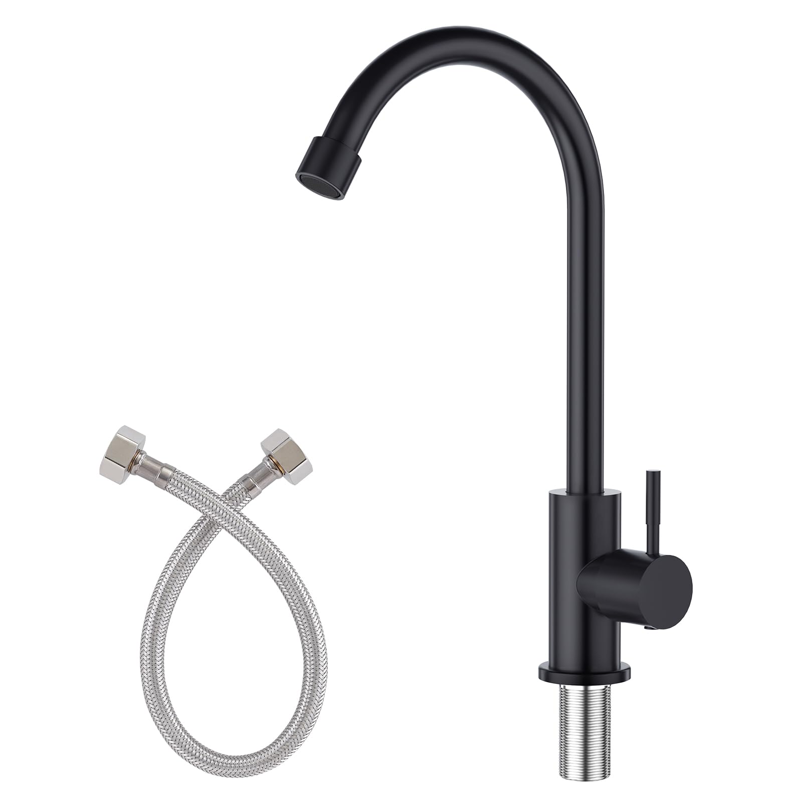 CREA Cold Water Only Faucet for Kitchen Outdoor Matte Black Bar Sink ...