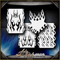 Amazon.com: Mini Flames 4 Set AirSick Airbrush Stencil Template