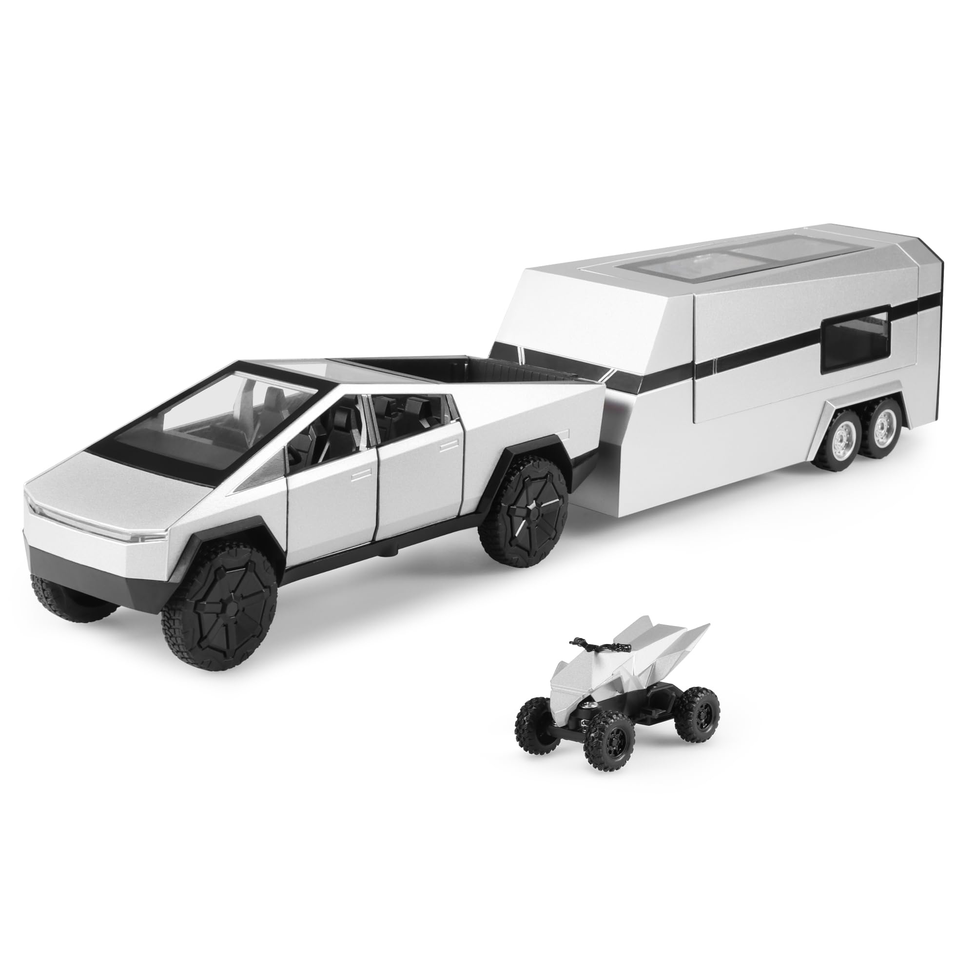 Cybertruck Toy Trucks with Trailer RV 1/32 Cyber Truck Diecast Model ...