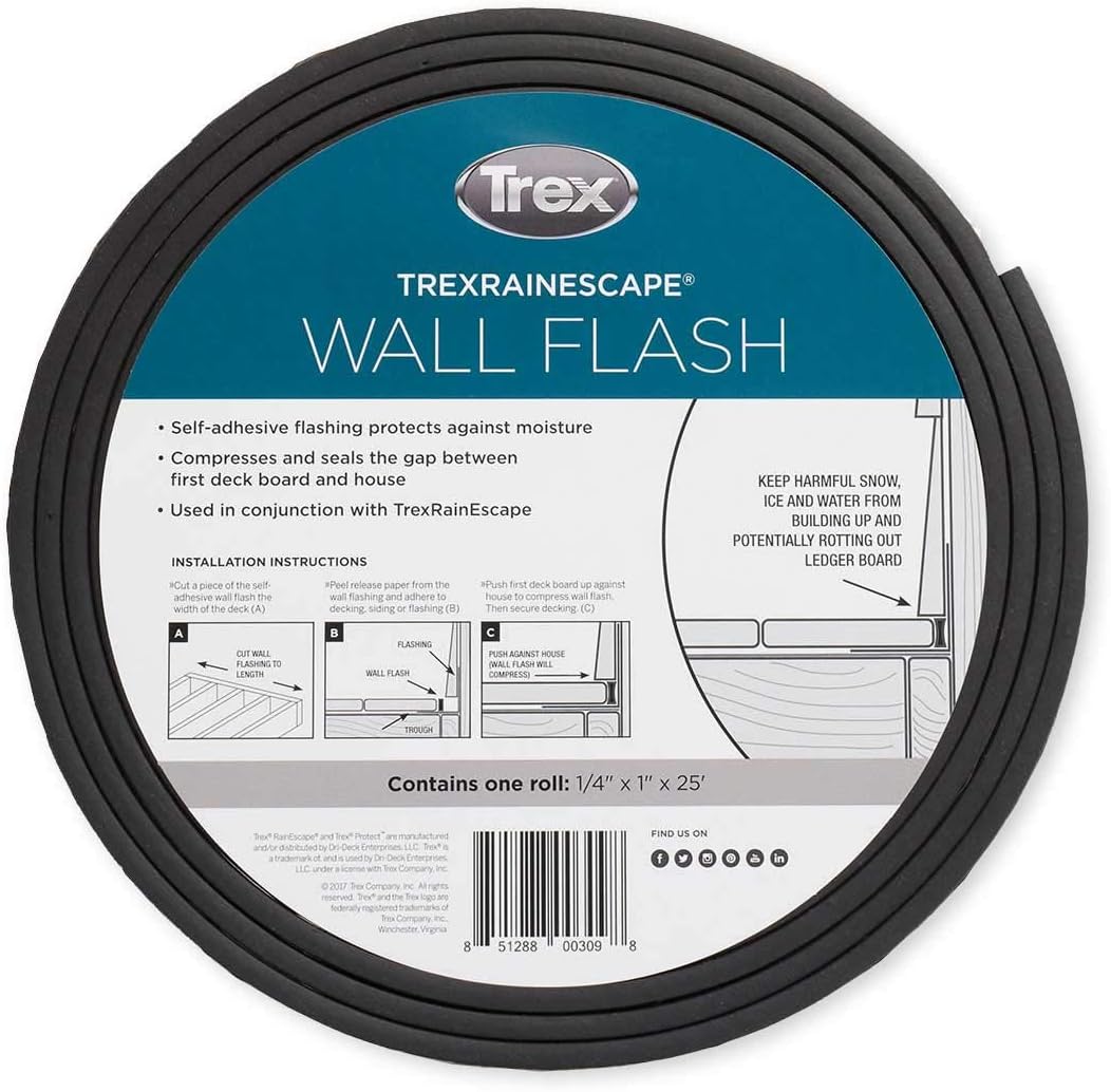 RainEscape Trex Wall Flashing 1/4" X 1" X 25', Flashing - Amazon Canada