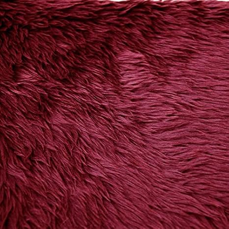 Amazon.com: Maroon Luxury Shag Faux Fur Fabric by The Bolt - 25 Yards ...