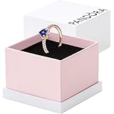 Amazon.com: Pandora Sparkling Pink Elevated Heart Ring - Rose Gold Ring ...