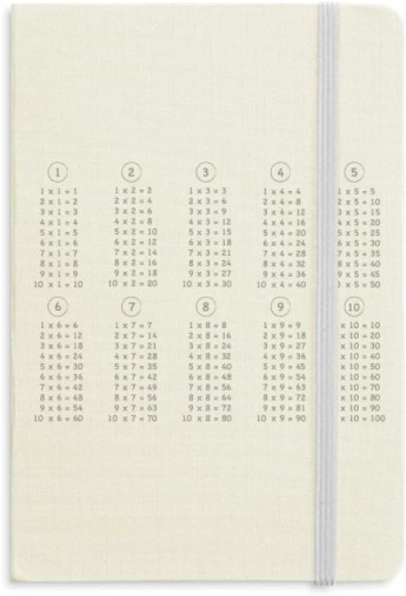 Multiplication Table Math Study Number Notebook Official Fabric Hard ...