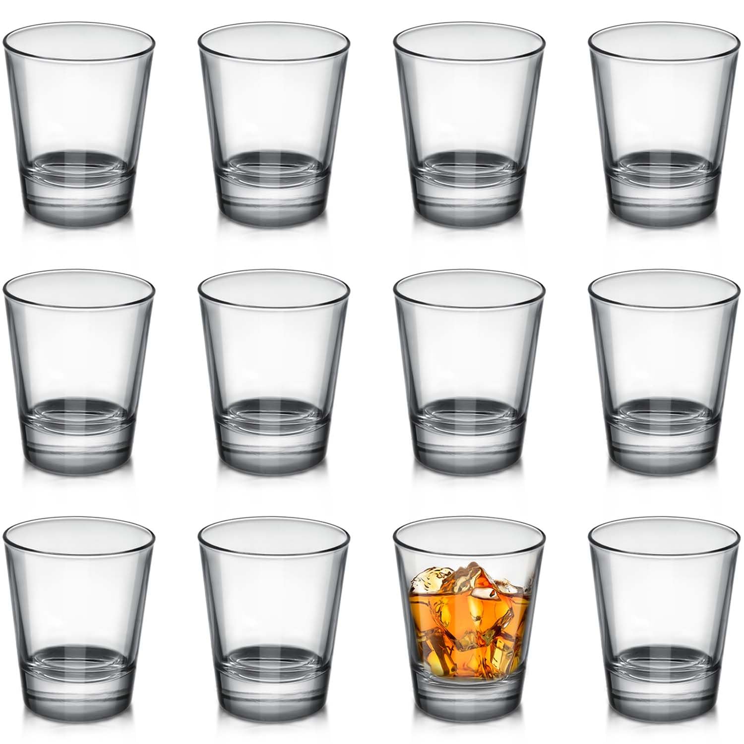 OBTANIM 12 Pack Shot Glasses, 1.5 oz Clear Shot Glass Cups Set with ...