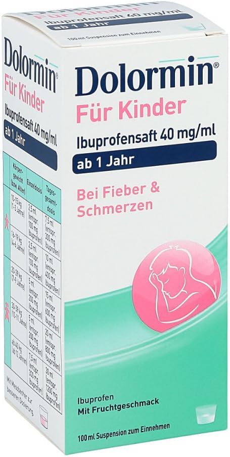 Dolormin für Kinder Ibuprofensaft 40 mg/ml, 100 ml: Amazon.de: Drogerie ...