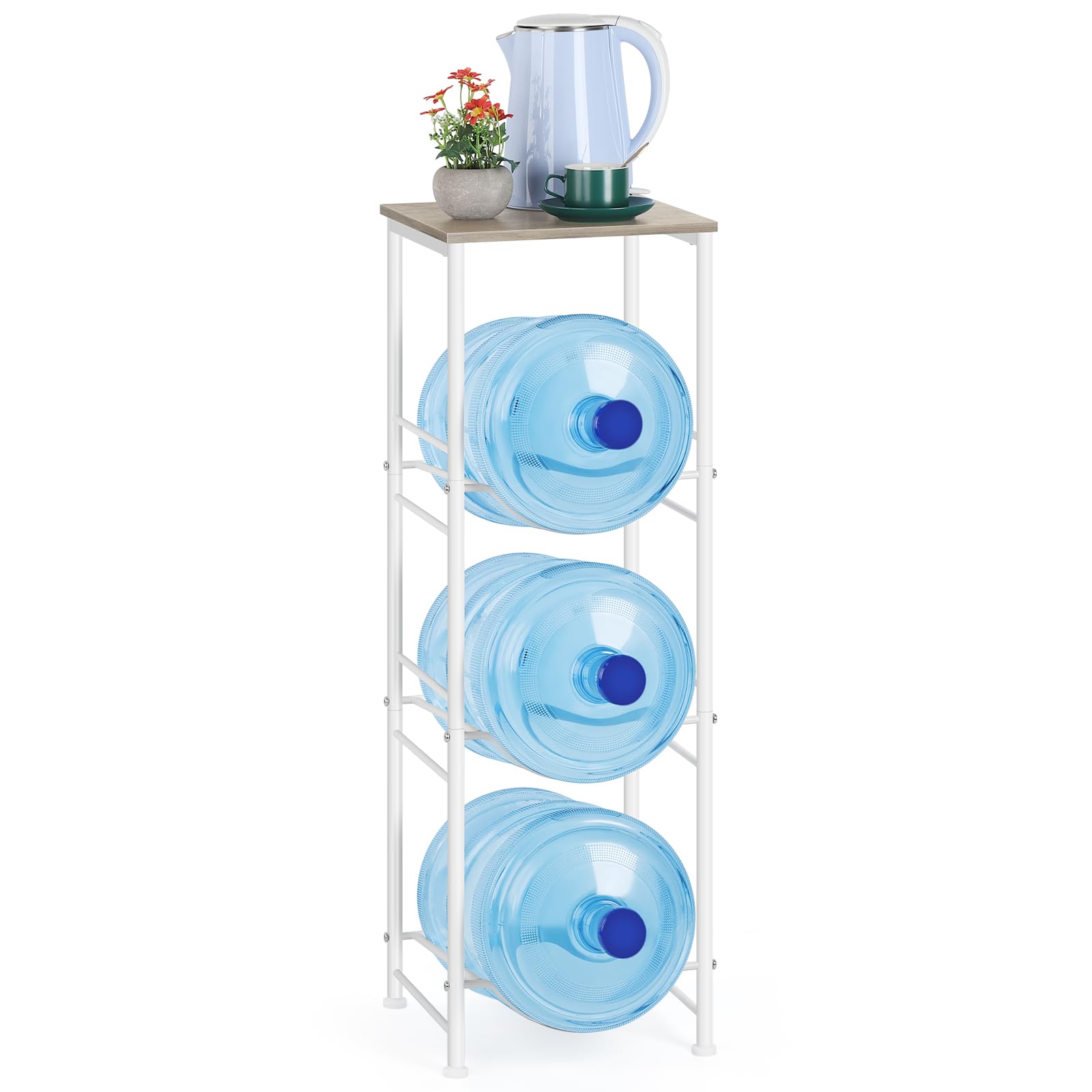 Water Bottle Storage Holder 5 Gallon Drink Dispenser Stand With Table 3 ...