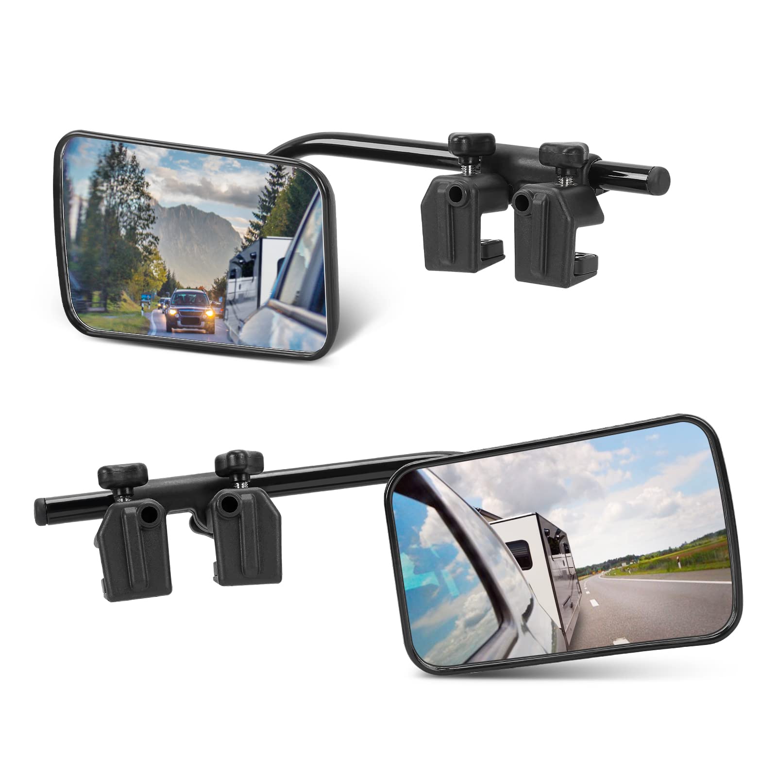 SUPAREE Universal Clip on Towing Mirrors 360° Adjustable Trailer Mirror ...