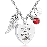 Amazon.com: FASJOY Motorcycle Rider Memorial Urns Riding with the Angel ...