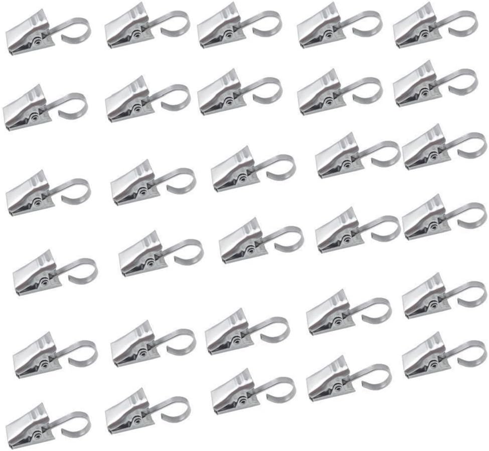S.D. Maket 100pcs Clips de Acero Inoxidable Ganchos Cortina Clips con ...