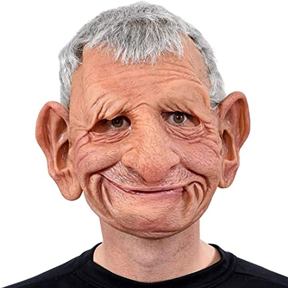 KLEOAD Realistic Old Man Mask Bald Man Latex Mask for Carnival ...