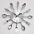 Amazon.com: Modern Design Silver Cutlery Kitchen Utensil Clock Spoon ...