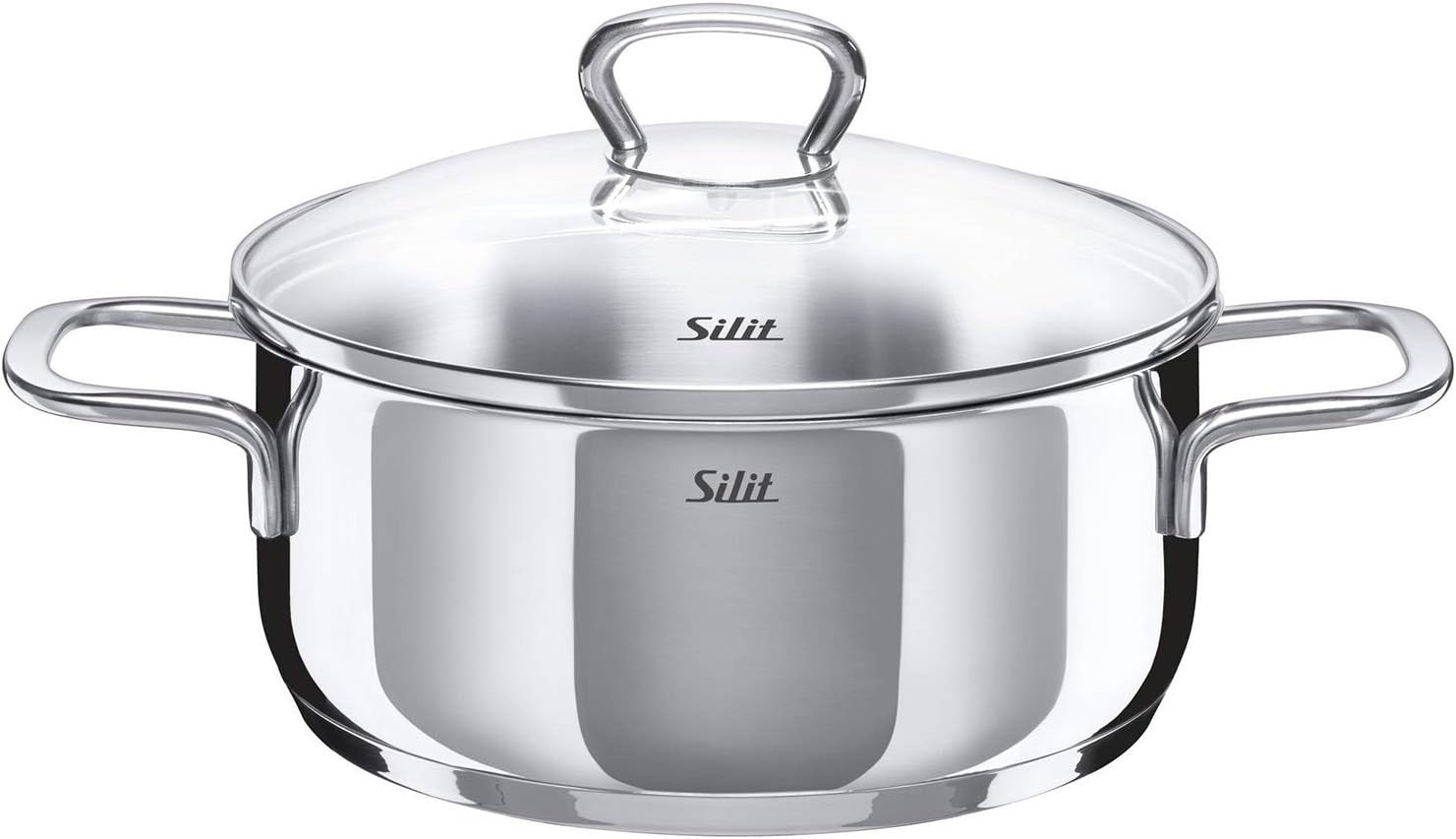 Silit 2101194736 Braisière avec Couvercle, Acier Inoxydable, Argent, 20 ...