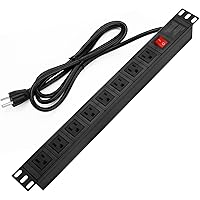 StarTech.com 1U 19 inch 8 Port Rack Mount PDU - IEC C13 Socket Rackmount Power Supply/Strip ...