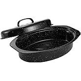 Amazon.com: 13 Inch Small Roasting Pan with Lid - Covered Oval Roaster ...