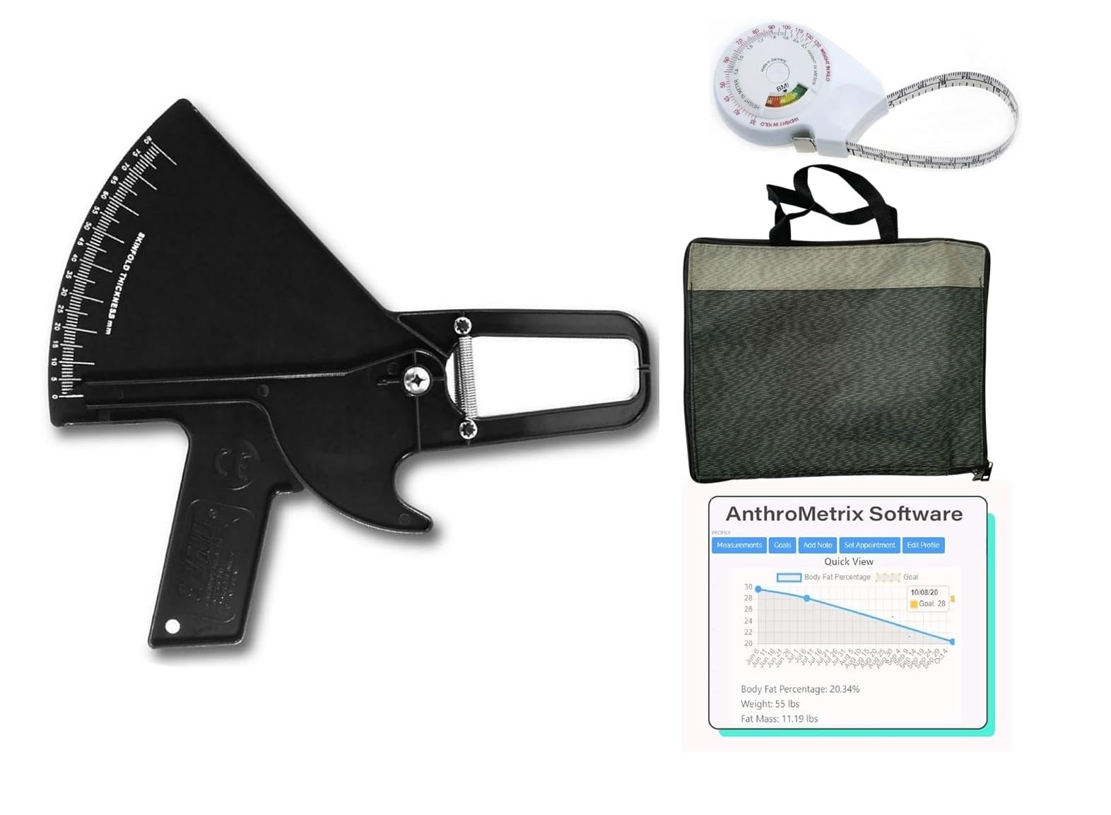 Mua Slim Guide Style Skinfold Caliper Kit with BMI Tape Measure ...
