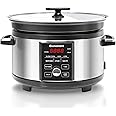 Amazon.com: Eamoment 5.5QT Programmable Slow Cooker With Timer,Non ...