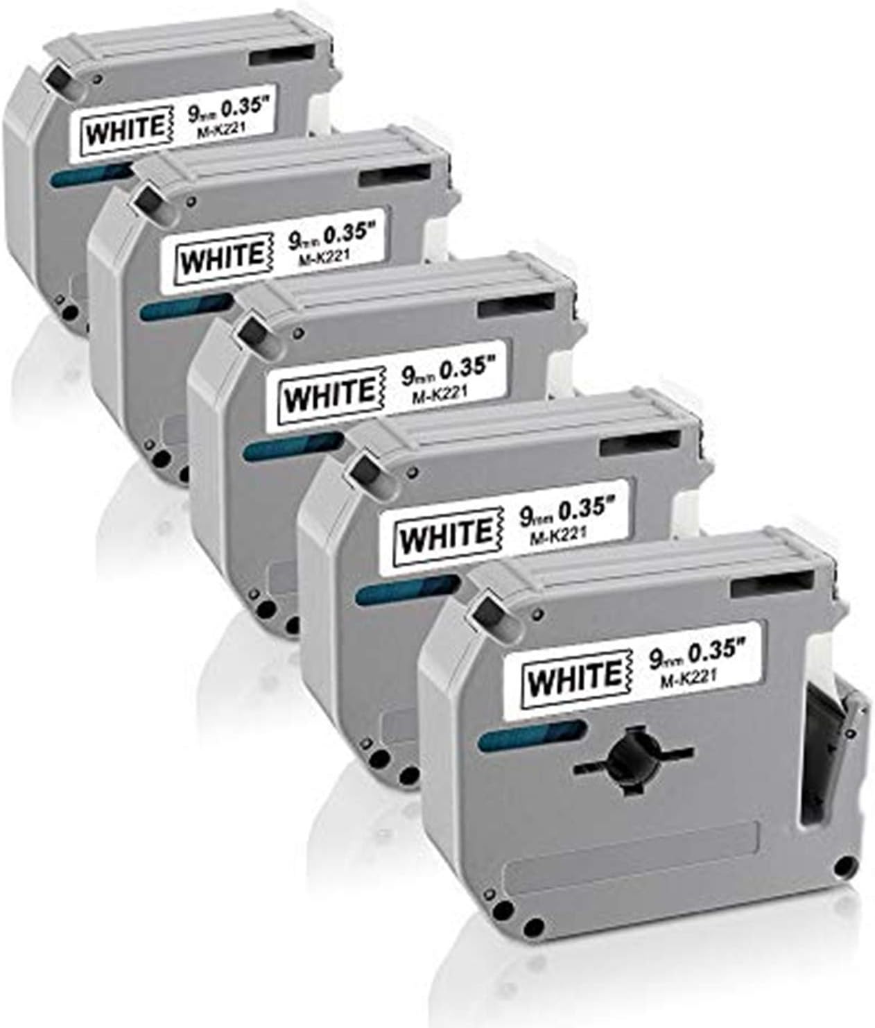 5-Pack Replace Brother P-Touch M Tape 9mm M221 M-221 MK221 M-K221 M ...