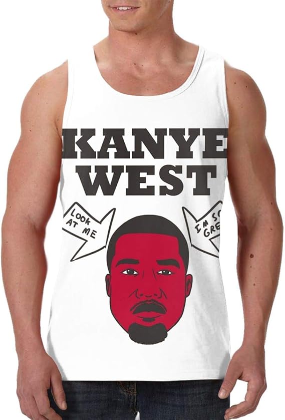 Kanye West Logo Tank Top Men's Summer Sleeveless Gym Fitness Vest ...