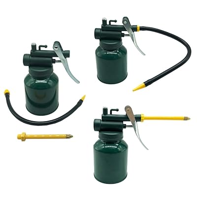 Buy HEXIN Hand Pump Oil Can Tool, Pistol Oiler Can with 2 Spout ...