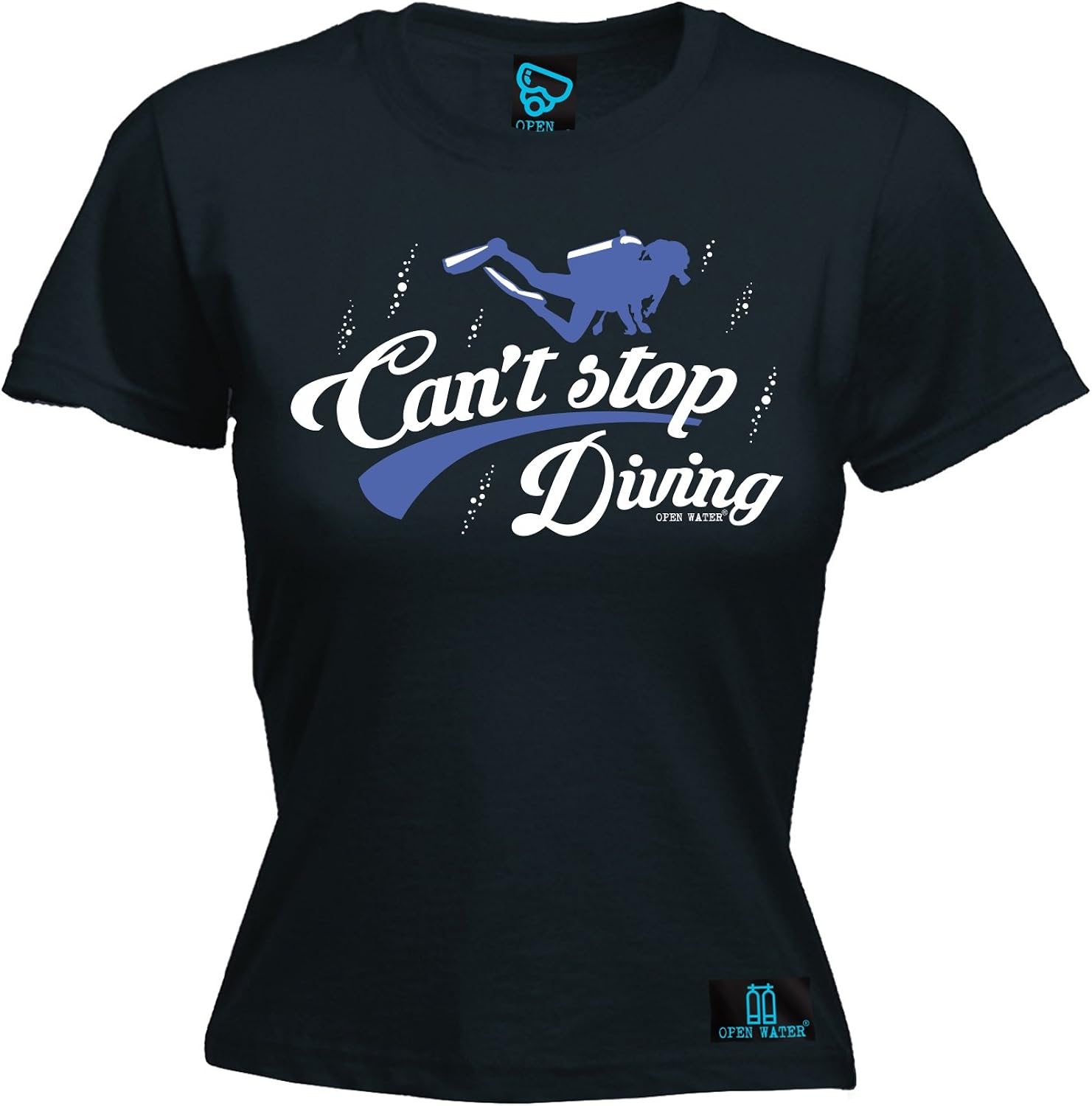 OPEN WATER Premium Women's Can't Stop Diving - Ladies Fitted T-Shirt ...