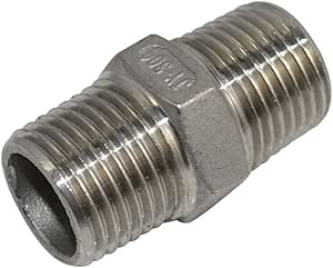 Amazon.com: Megairon 1/8" ~2" NPT Male Threaded Hex Nipple,Stainless Steel 304 Quick Coupler ...
