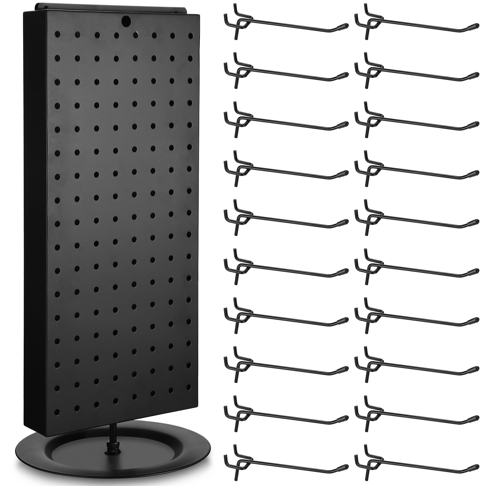 Leinuosen Rotating Display Stand Revolving Black Pegboard Counter Unit ...