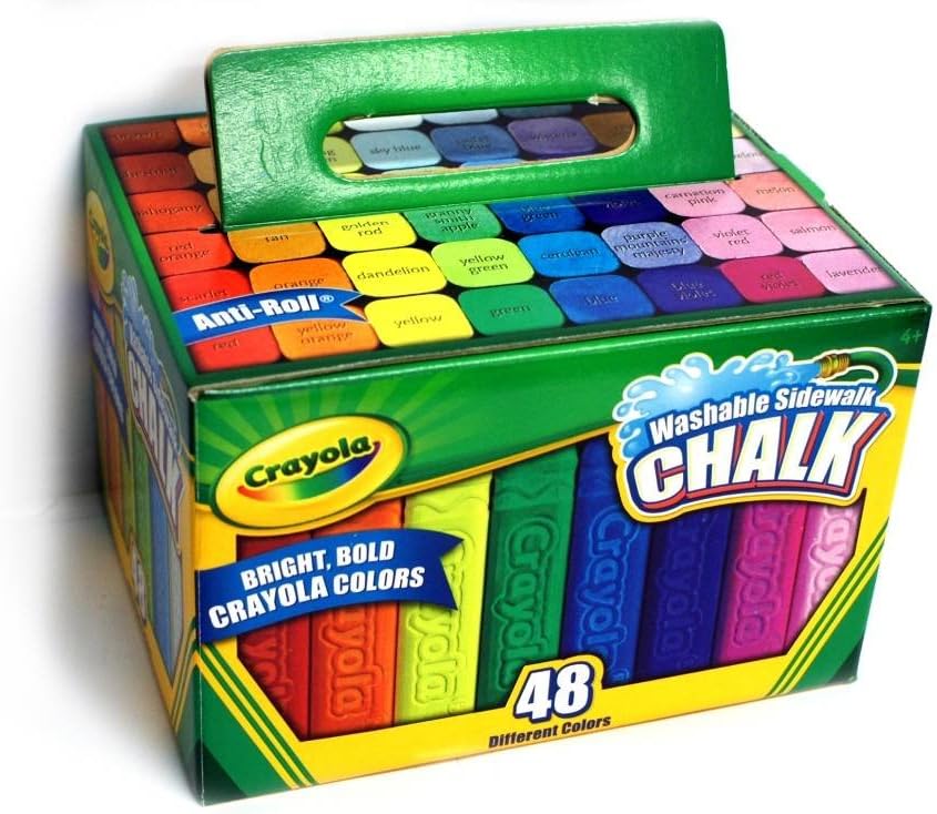 Crayola 512048 Washable Sidewalk Chalk, 48 Assorted Bright Colors by ...
