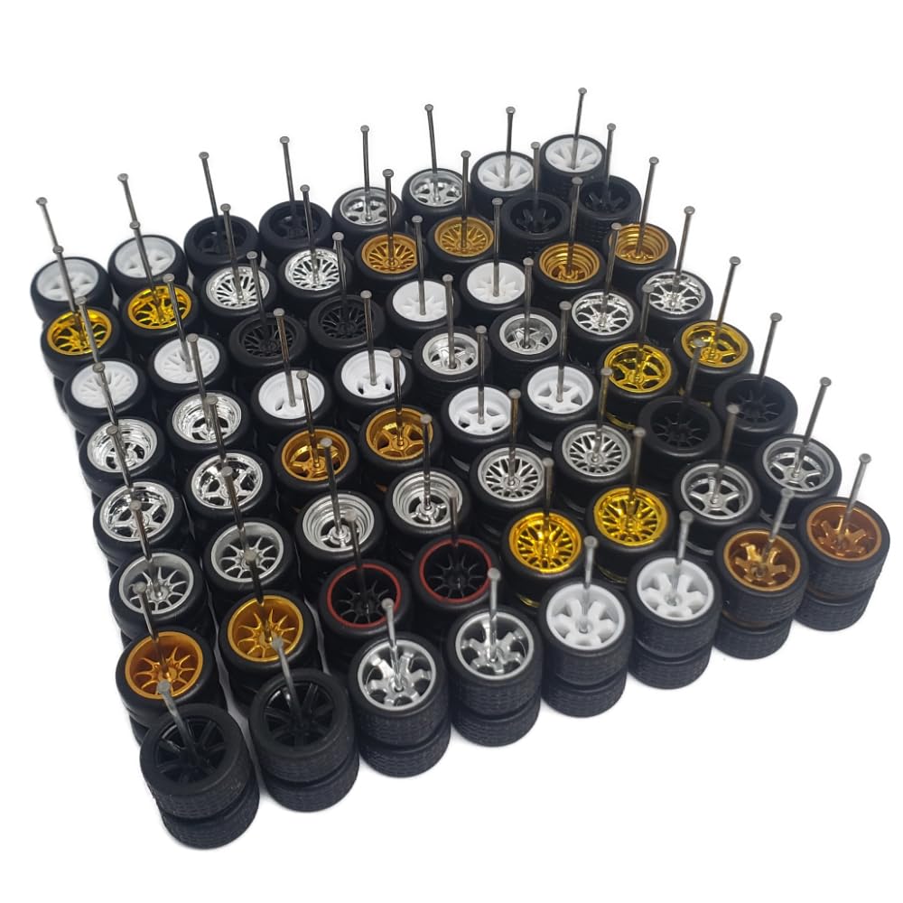 4DOBBY Mixed/Random Real Riders Wheels Rims Tires Set for 10 Cars 1/64 ...