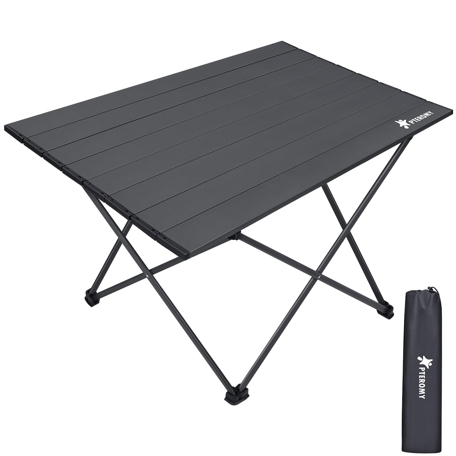 PTEROMY Folding Camping Table with Ultralight Aluminum Tabletop ...