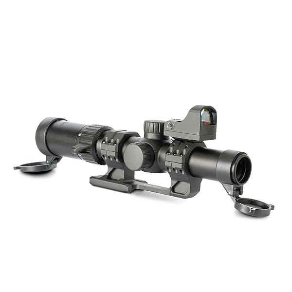 Monstrum Ladon 1-6x24 LPVO Rifle Scope with Ghost CRS Piggyback Micro ...
